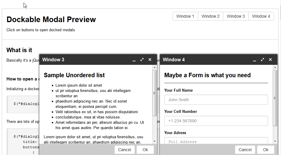 Dockmodal -Gmail like Dockable Modal Dialog Plugin by uxMine | CodeCanyon